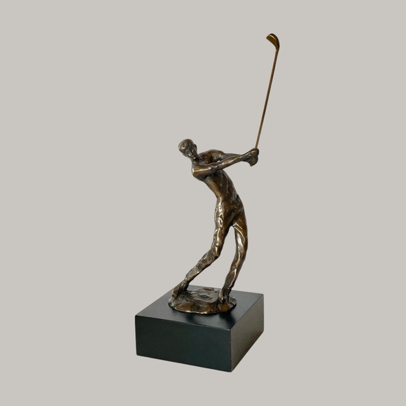 bernard kim | Accents | Bronze Sculpture 45 Golfer Signed Korean Artist ...